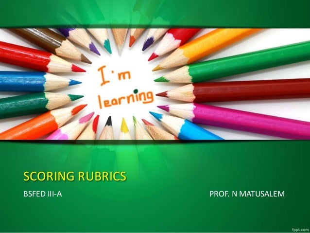 Scoring rubrics | PPT