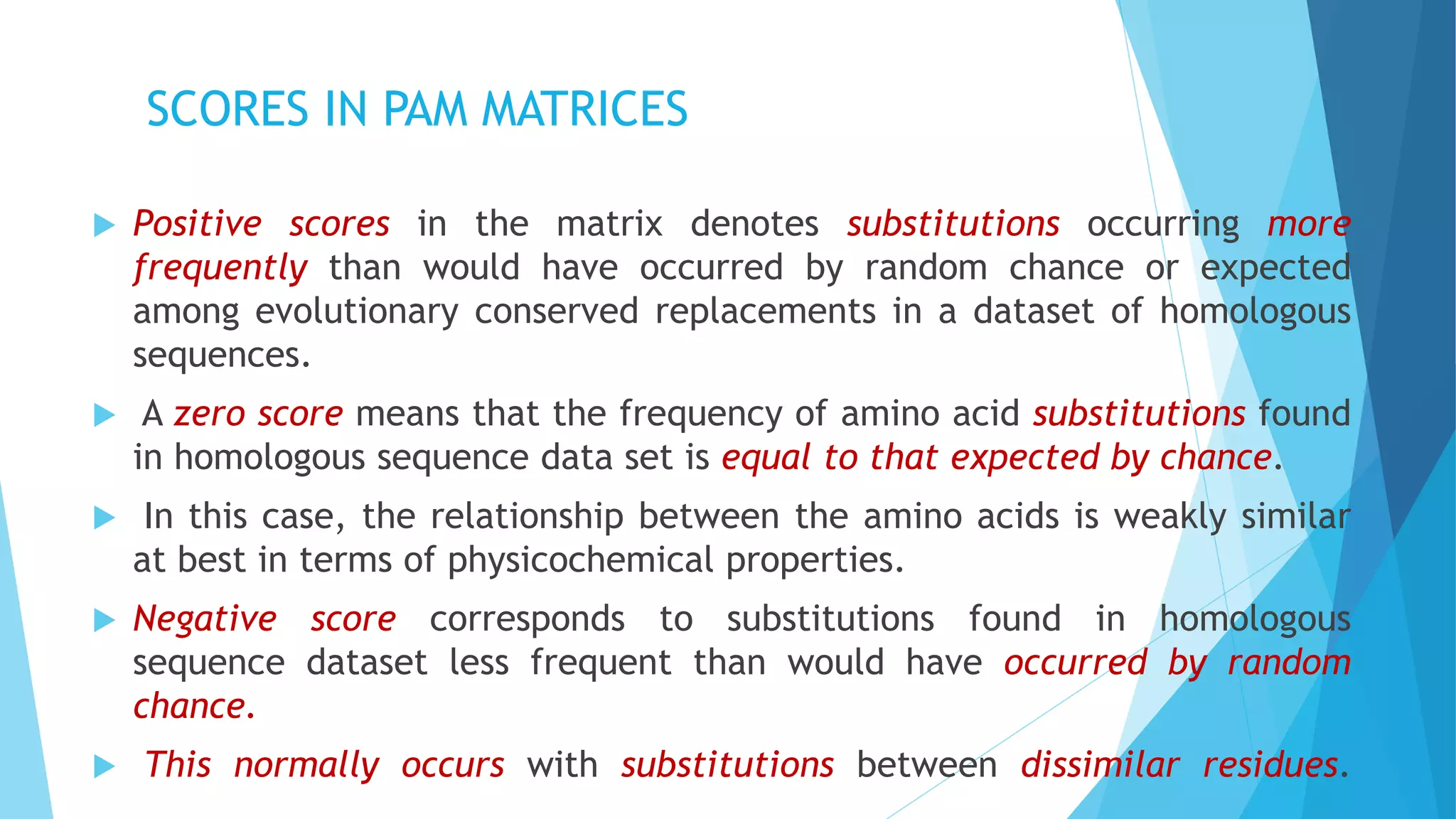 Scoring schemes in bioinformatics | PPTX