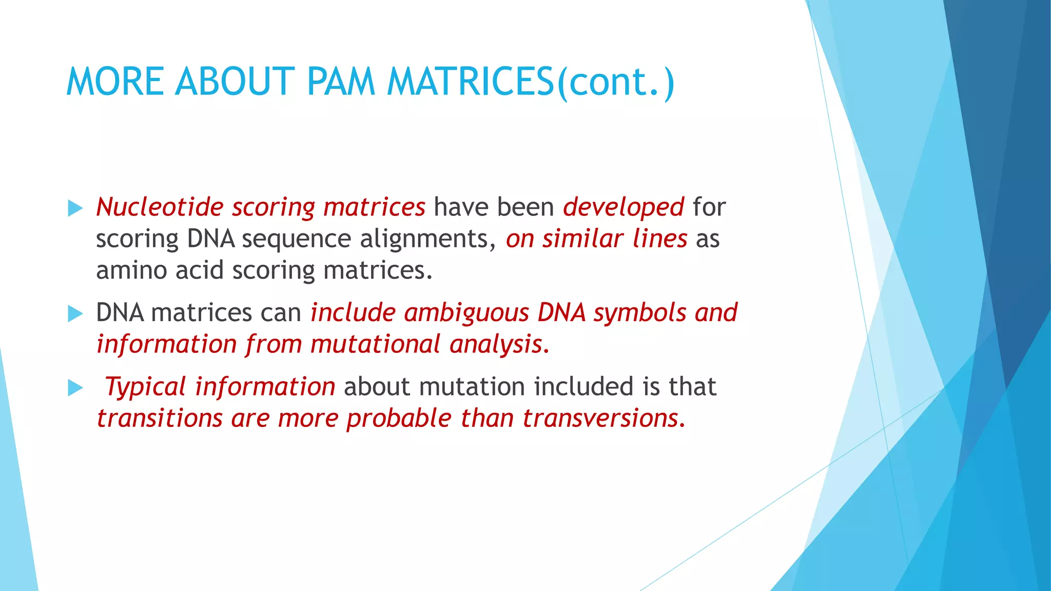 Scoring schemes in bioinformatics | PPTX