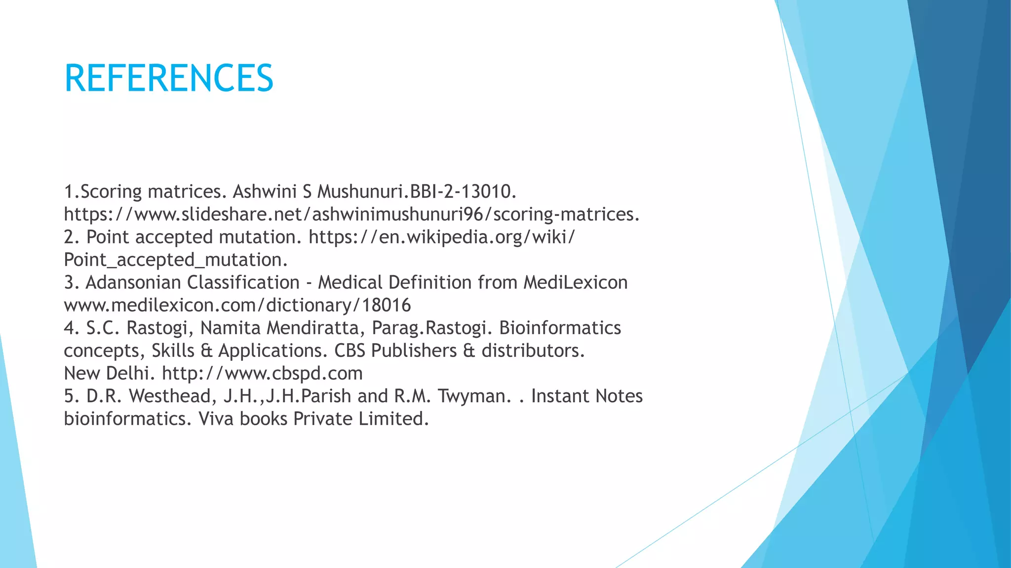 Scoring Schemes In Bioinformatics Blosum Pptx Genetics Science