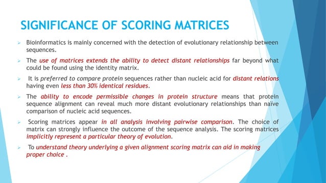 Scoring Schemes In Bioinformatics Blosum Pptx Genetics Science