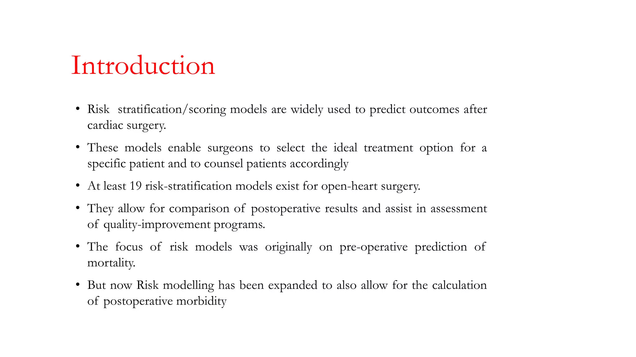 Scoring systems in cardiac surgery | PPTX