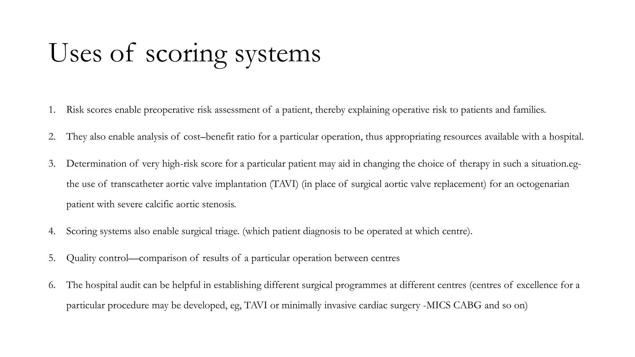 Scoring systems in cardiac surgery | PPTX