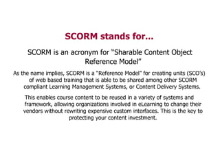 Scorm, A Beginners Guide. | PPT