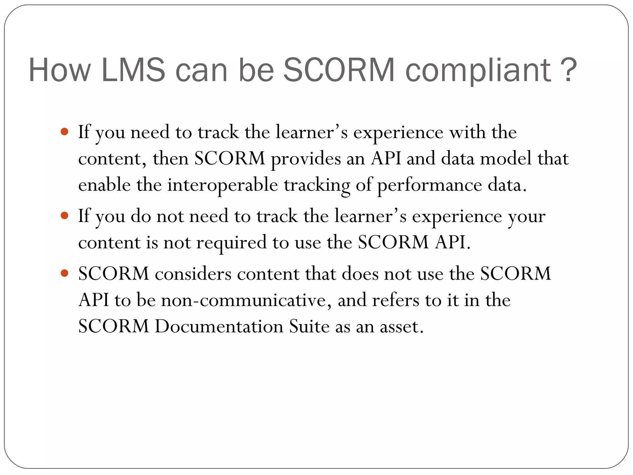 Moodle support for SCORM | PPT
