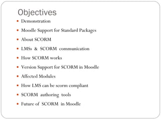 Moodle support for SCORM | PPT