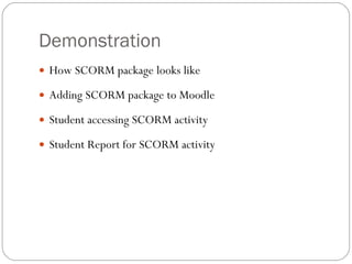 Moodle support for SCORM | PPT