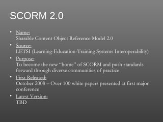 SCORM, AICC, And Points Beyond | PPT