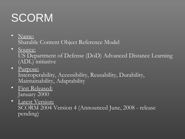 SCORM, AICC, And Points Beyond | PPT