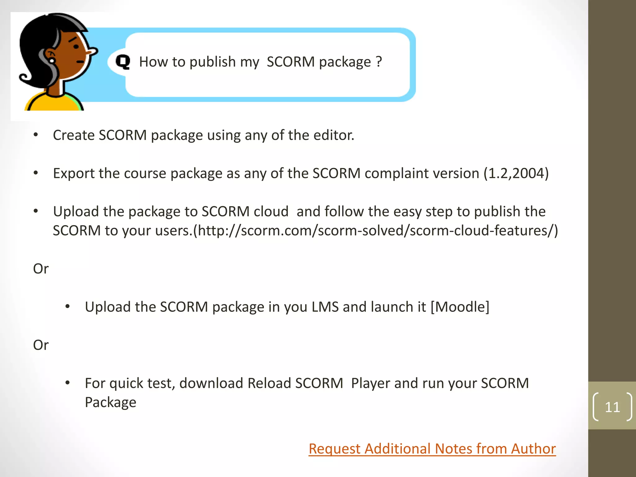 SCORM beginner-tutorial | PPTX | Technology & Computing