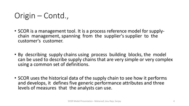 Scor model | PPTX | Logistics | Business