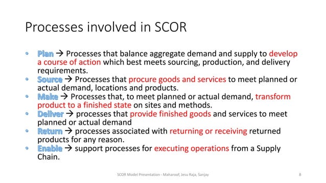 Scor model | PPTX | Logistics | Business