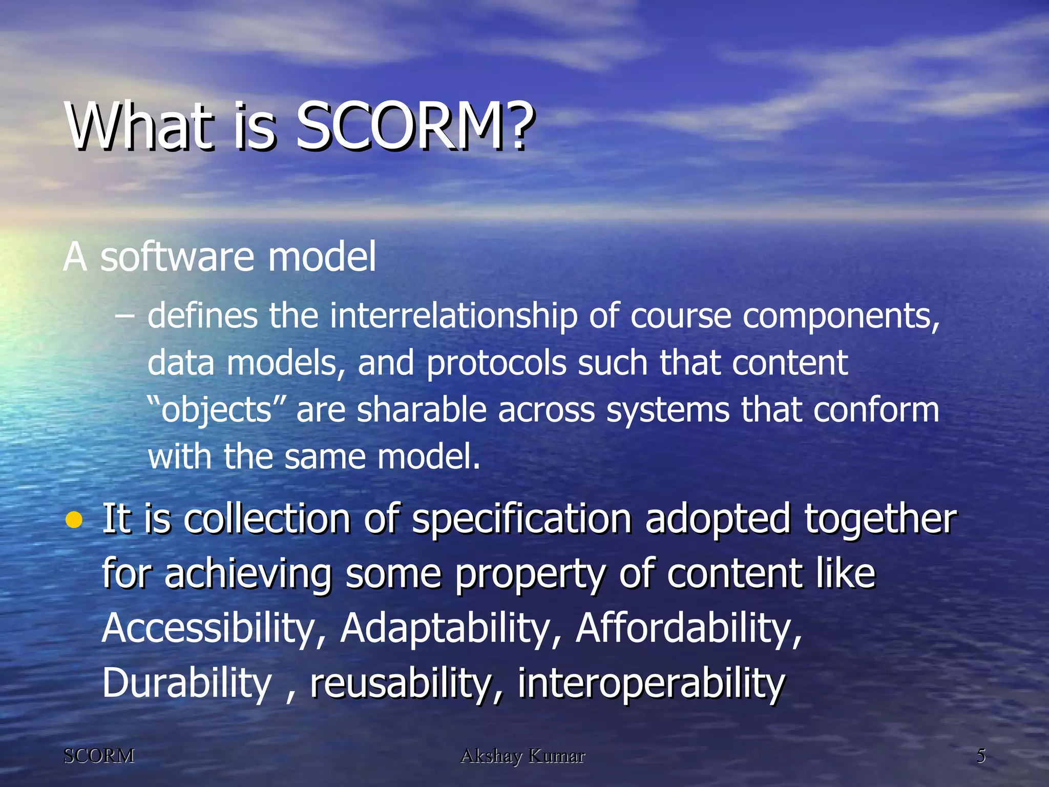 About SCORM | PPT