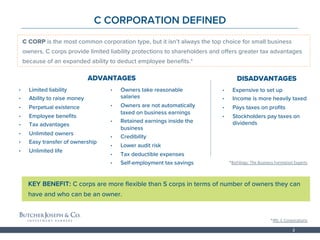 C Corporation Advantages