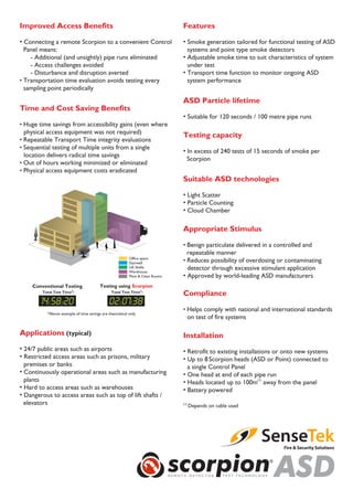 Scorpion ASD aspiratie test module SenseTek.nl