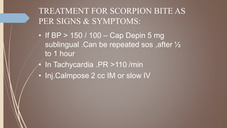 MANAGEMENT ON SCORPION AND THEIR BITES | PDF