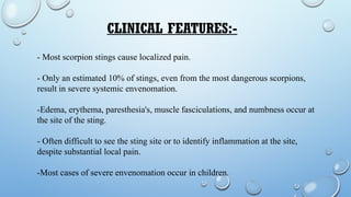 SCORPION ENVENOMATION - Pathophysiology, Clinical Features And ...
