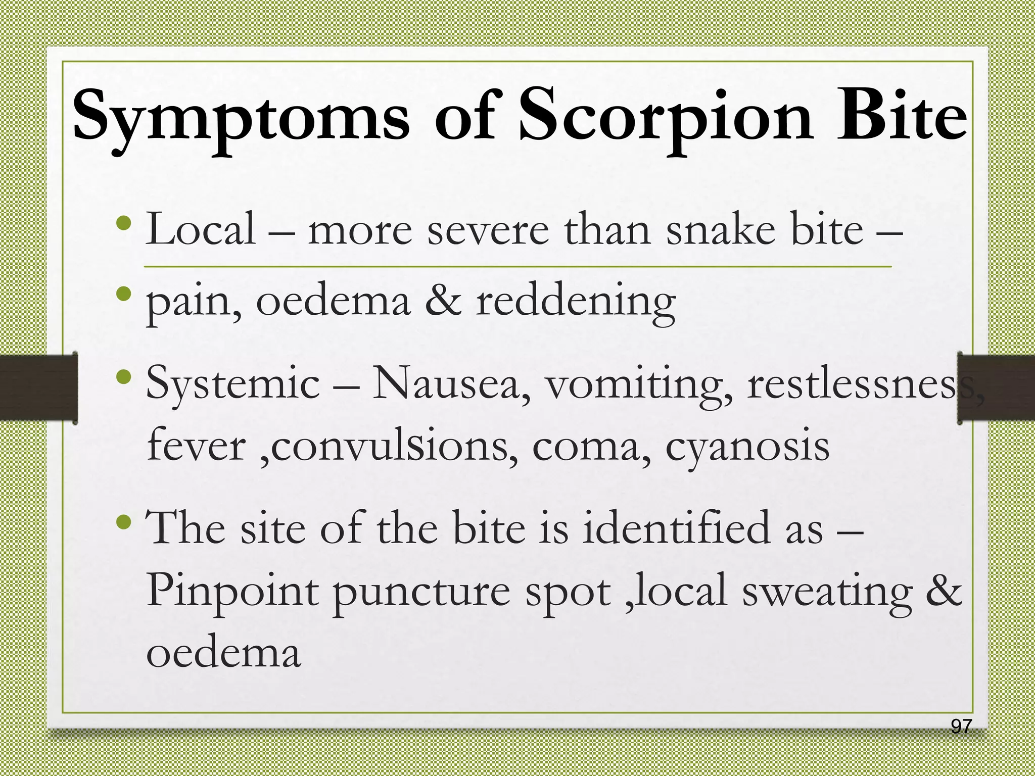Scorpion Poisoning - Rivin | PPTX