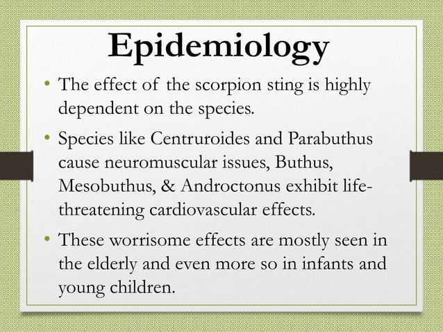 Scorpion Poisoning - Rivin | PPTX | First Aid | Injuries