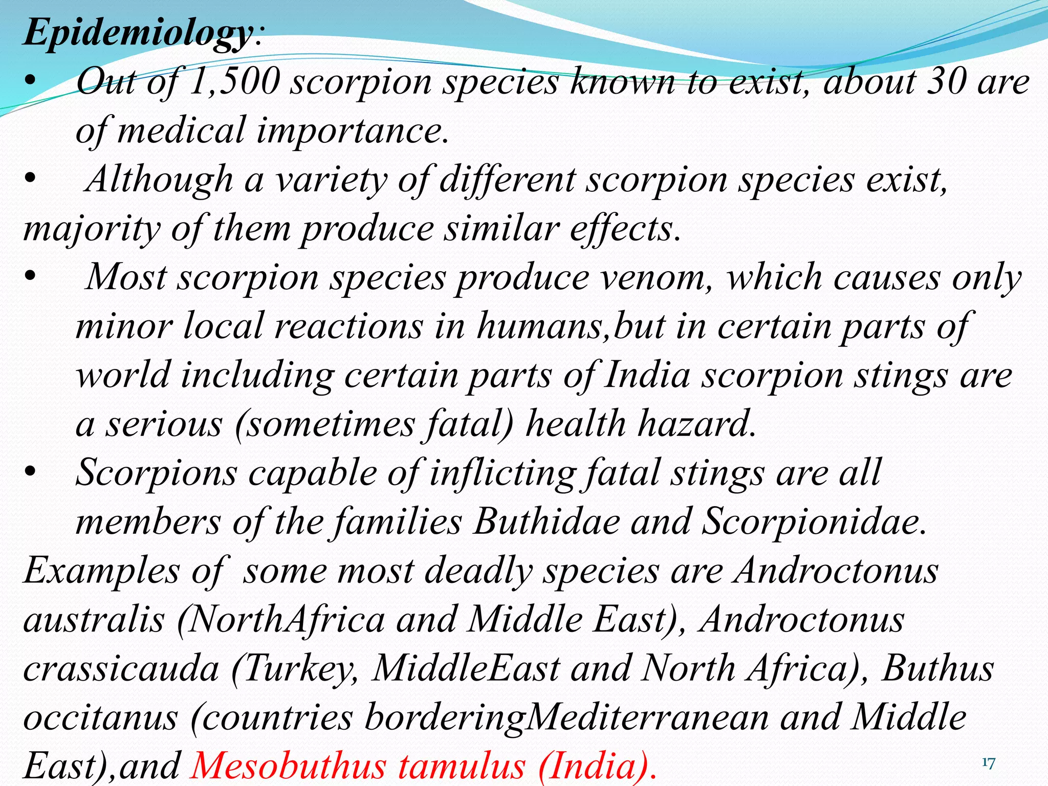 Scorpion sting | PPTX