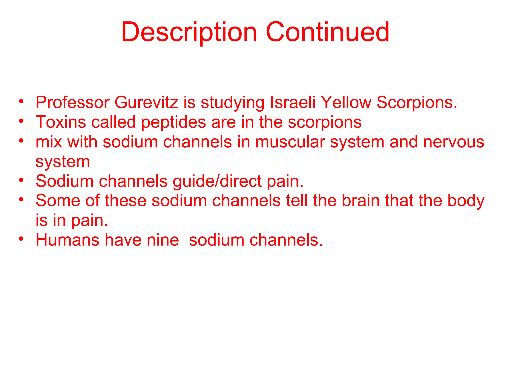 Scorpion Venom Used As A Pain Killer | PPT