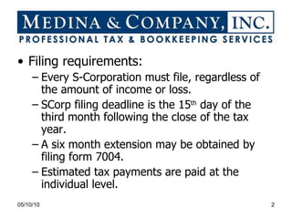 S Corporation Presentation | PPT