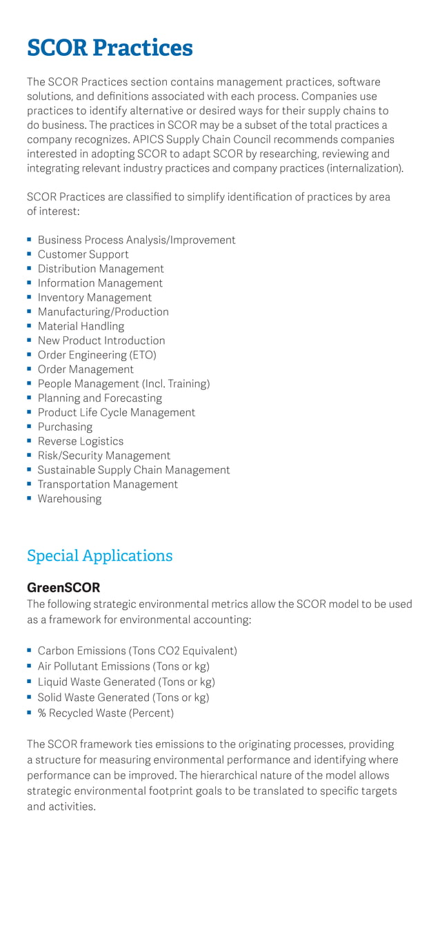 SCOR quick reference guide | PDF