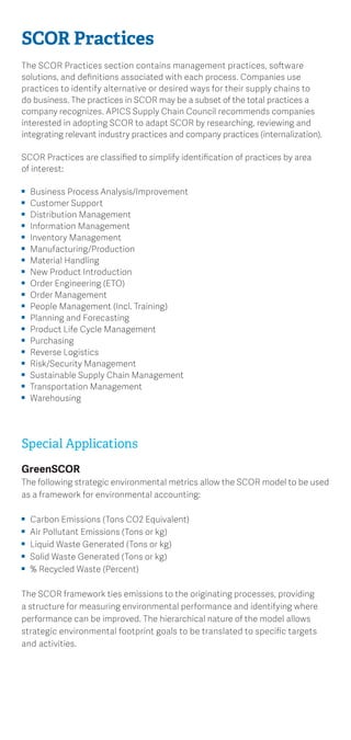 SCOR quick reference guide | PDF