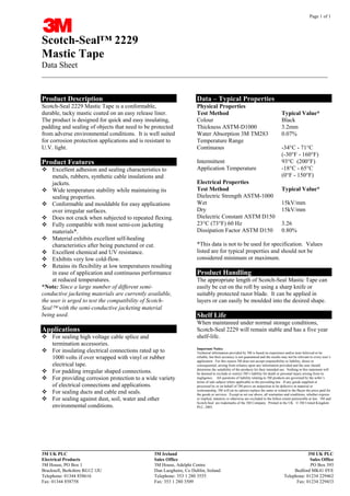 3M Scotch-Seal 2229 Mastic Tape - 3M Scotch Mastic & Sealing Electrical ...