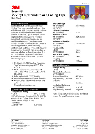 3M Scotch 35 Violet Vinyl Electrical Colour Coding Tape - 3M Electrical ...