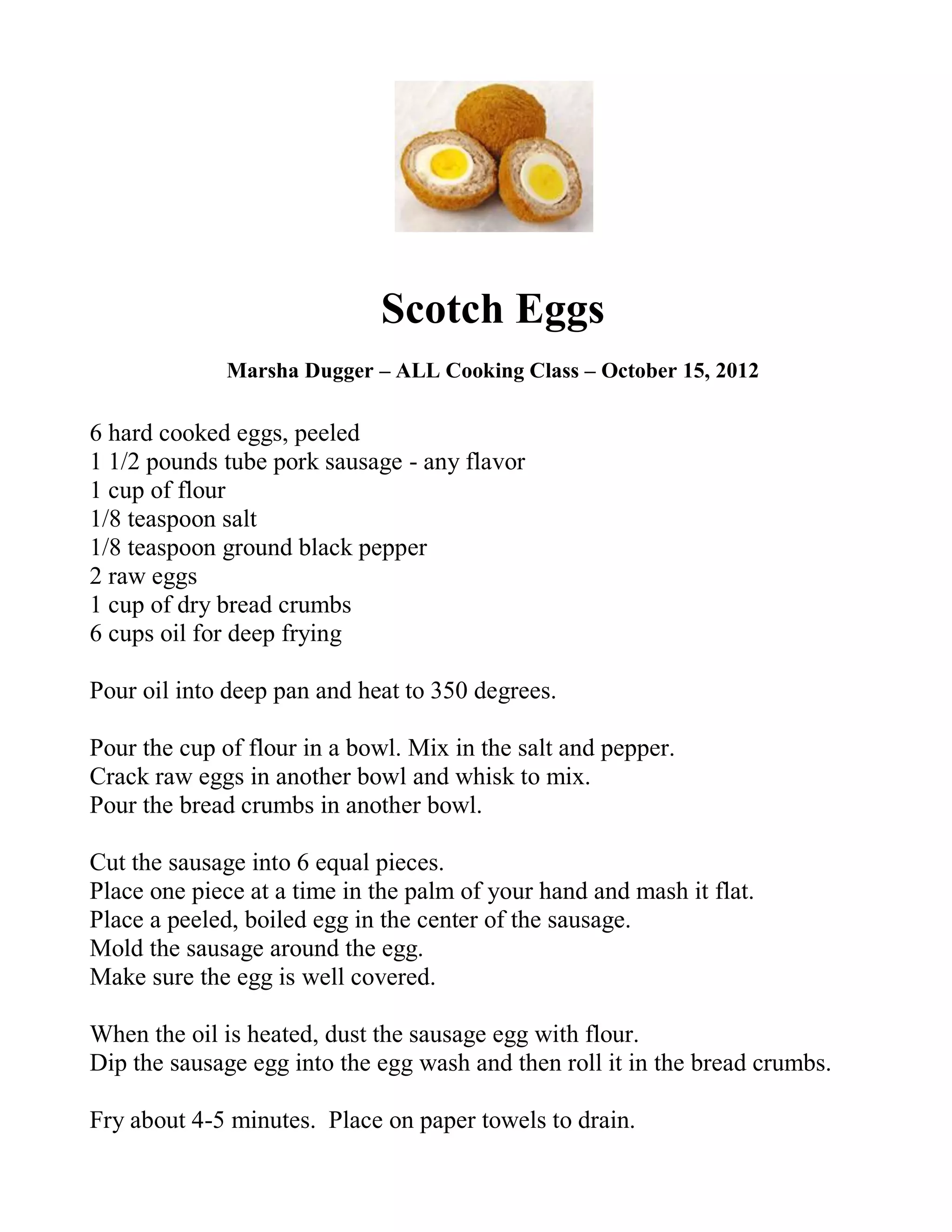 Scotch Eggs Recipe | PDF