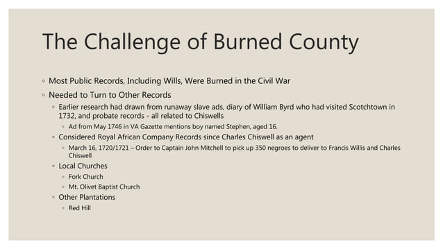 The Enslaved Community at Scotchtown | PPT