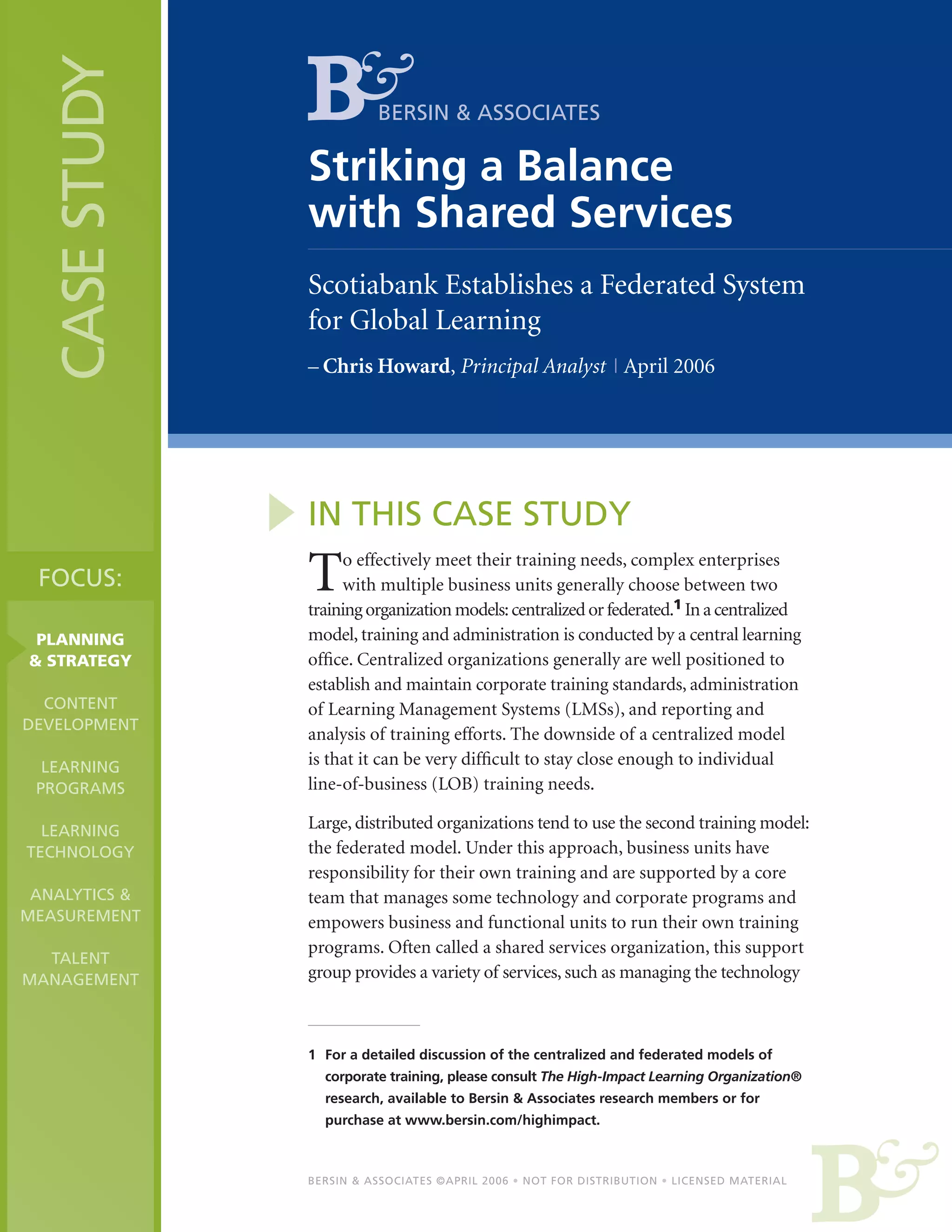 Learn How Scotiabank Delivers e-learning: Case Study Bersin & Delloite ...