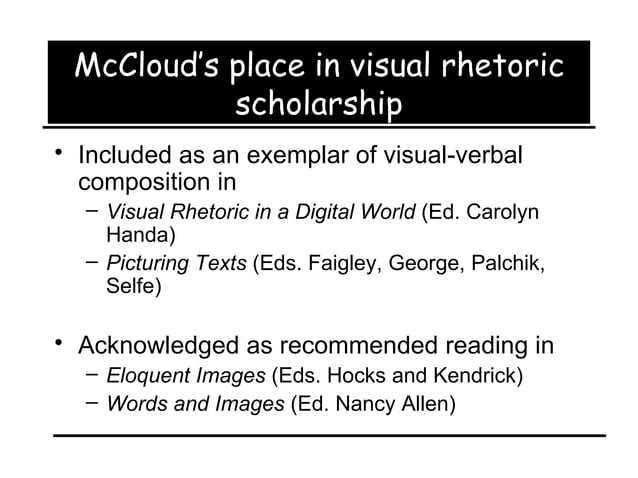 Scott McCloud's Big Triangle and New Media Composition | PPT