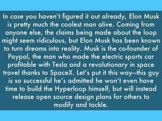 Scott Phinney - 5 Things to Know About the Hyperloop | PPTX