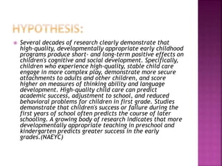 High Quality Programs for Early Childhood Education | PPTX