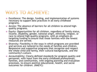 High Quality Programs for Early Childhood Education | PPTX