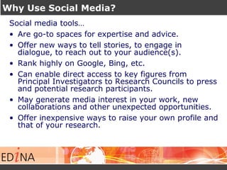 Using Social Media to Communicate Your Research | PPT