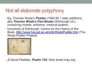 Scottish musical history 2013 Strathclyde University lecture 2 | PPT