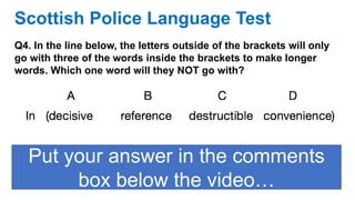 Scottish Police Standard Entrance Test - Language, Numbers and ...