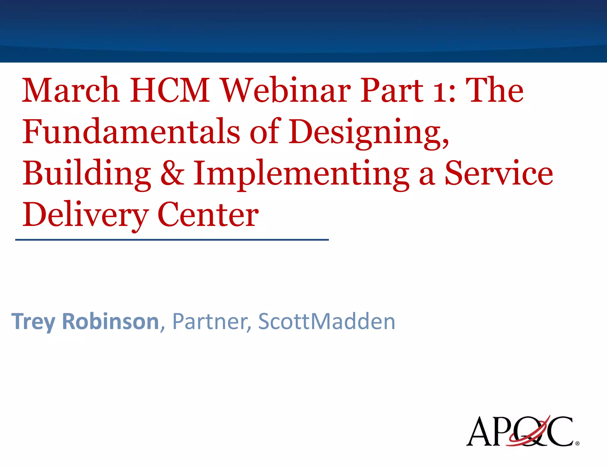 Fundamentals of Designing, Building, & Implementing a Service Delivery ...