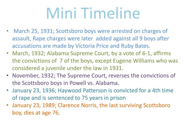 Scottsboro boys | PPTX | Crime & Harmful Acts to Individuals, Society ...