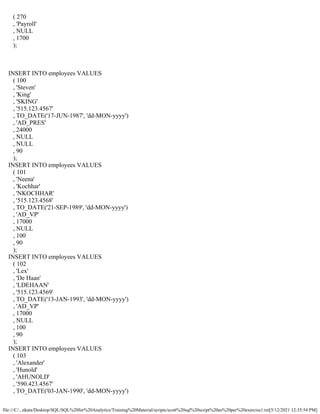 Scott sql script as per exercise1 | PDF