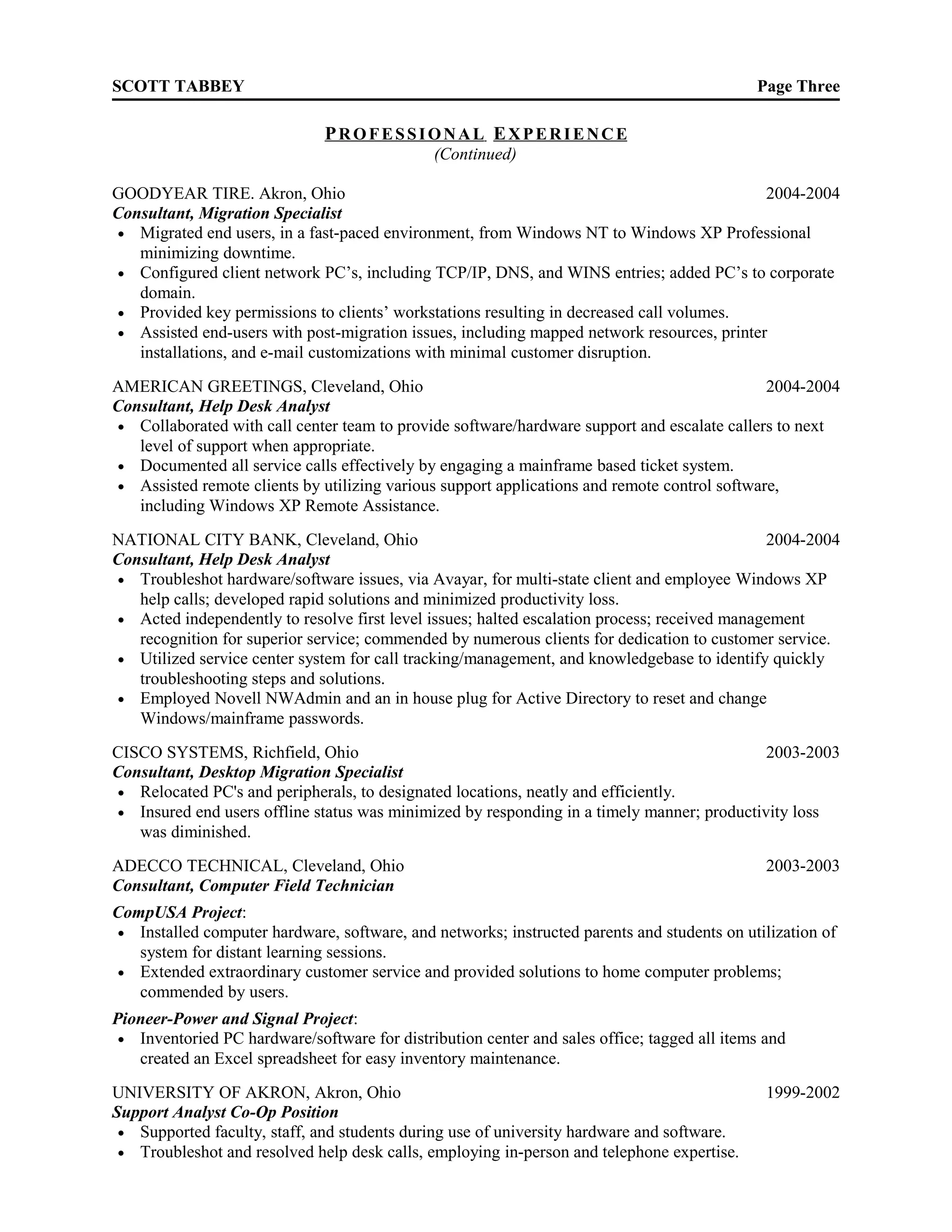 Scott tabbey detailed resume | DOC