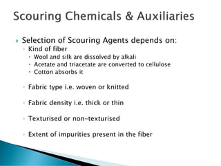 Scouring process in textile processing | PDF