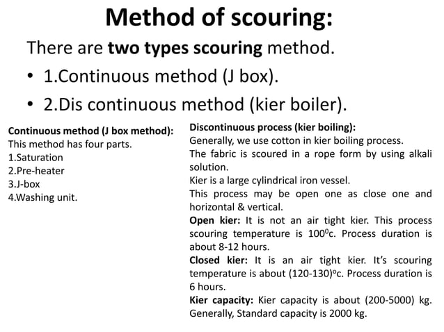 Scouring of cotton and wool fabric with effective scouring method | PPTX