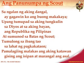 Scout-ideals and character development and learning new skills | PPTX