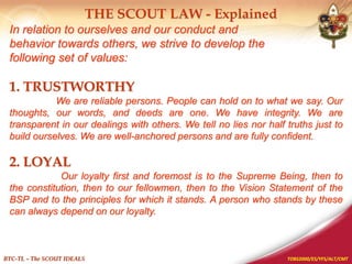 Scout-ideals and character development and learning new skills | PPTX