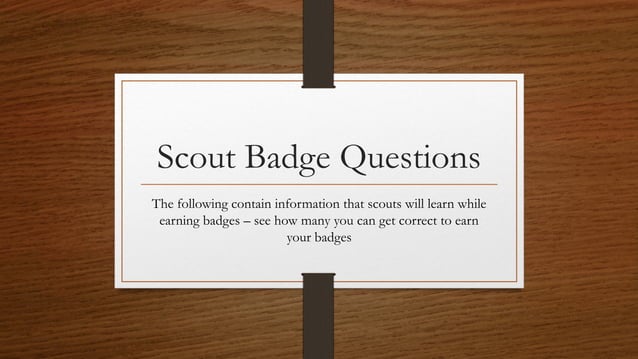 Scout badge questions | PPT