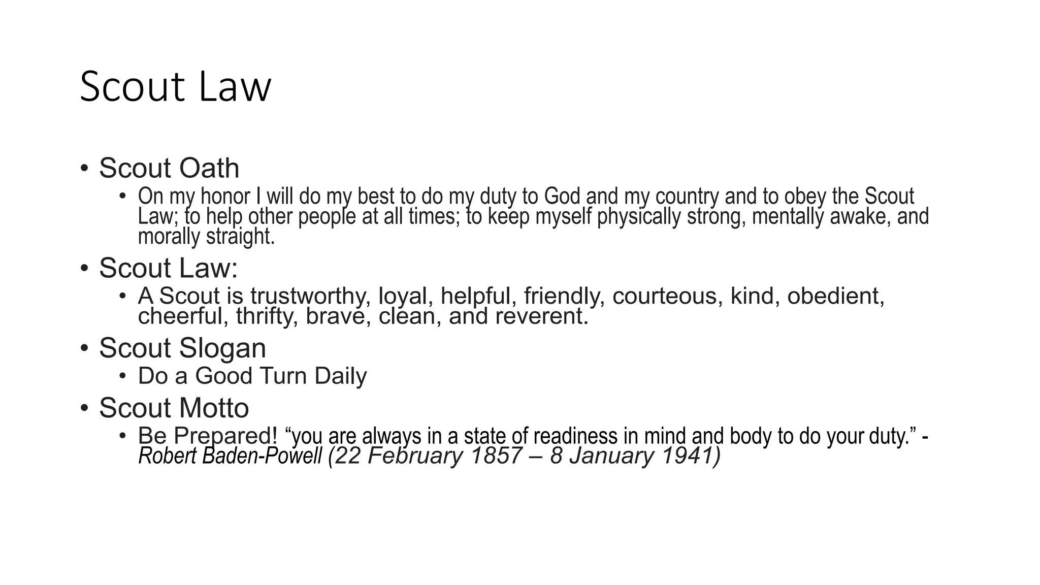 Scouting Principles.pptx | Spirituality | Religion & Spirituality